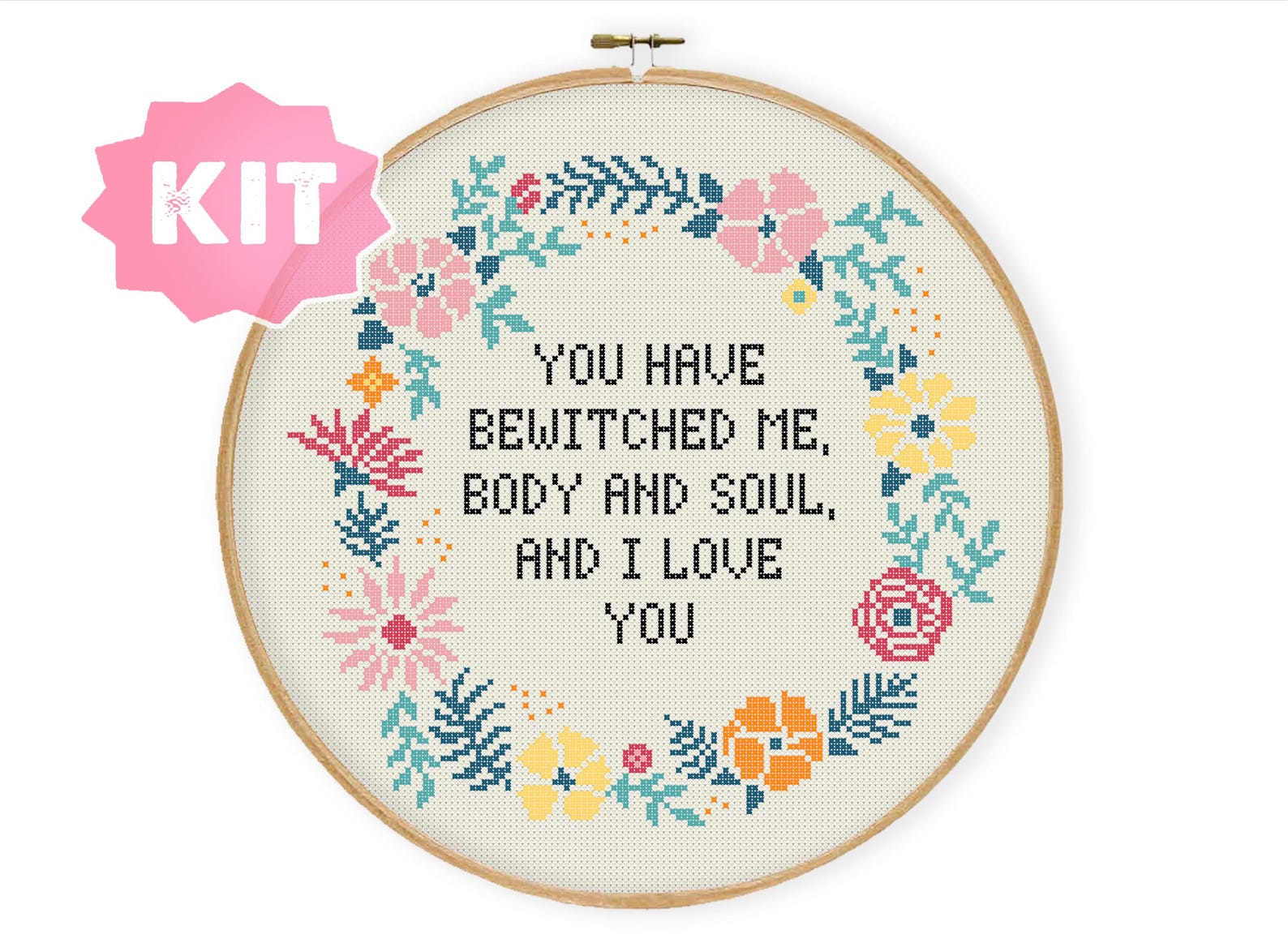 You Have Bewitched Me, Body and Soul Cross Stitch Kit, Jane Austen Book ...