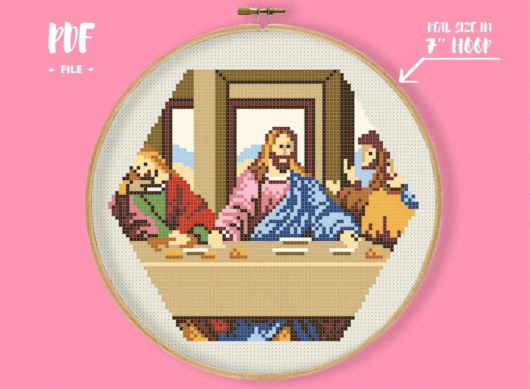 Hex-art Da Vinci the Last Supper Cross Stitch Pattern, Hexagon Great ...