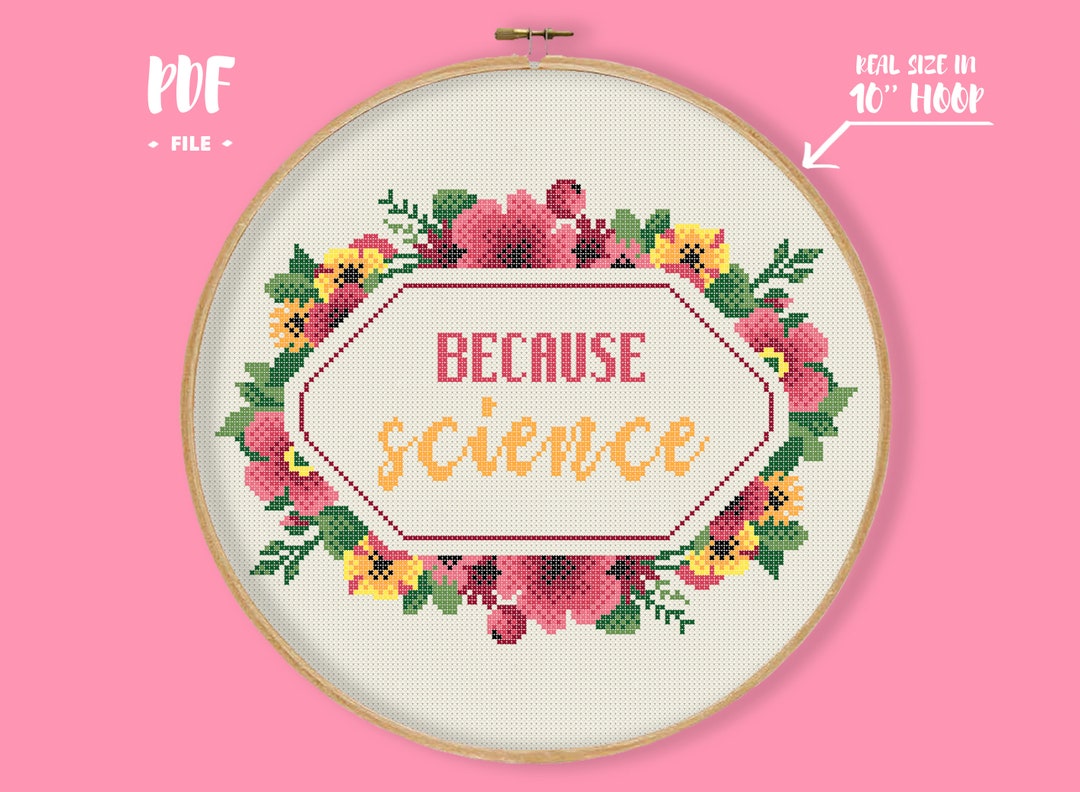 Because Science Cross Stitch Pattern, Sarcastic Embroidery, Snarky ...