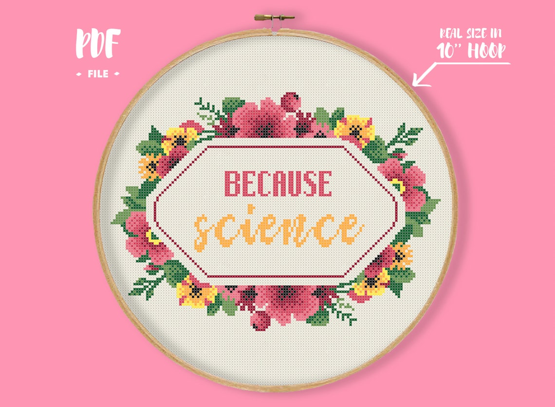 Because Science Cross Stitch Pattern Sarcastic Embroidery - Etsy