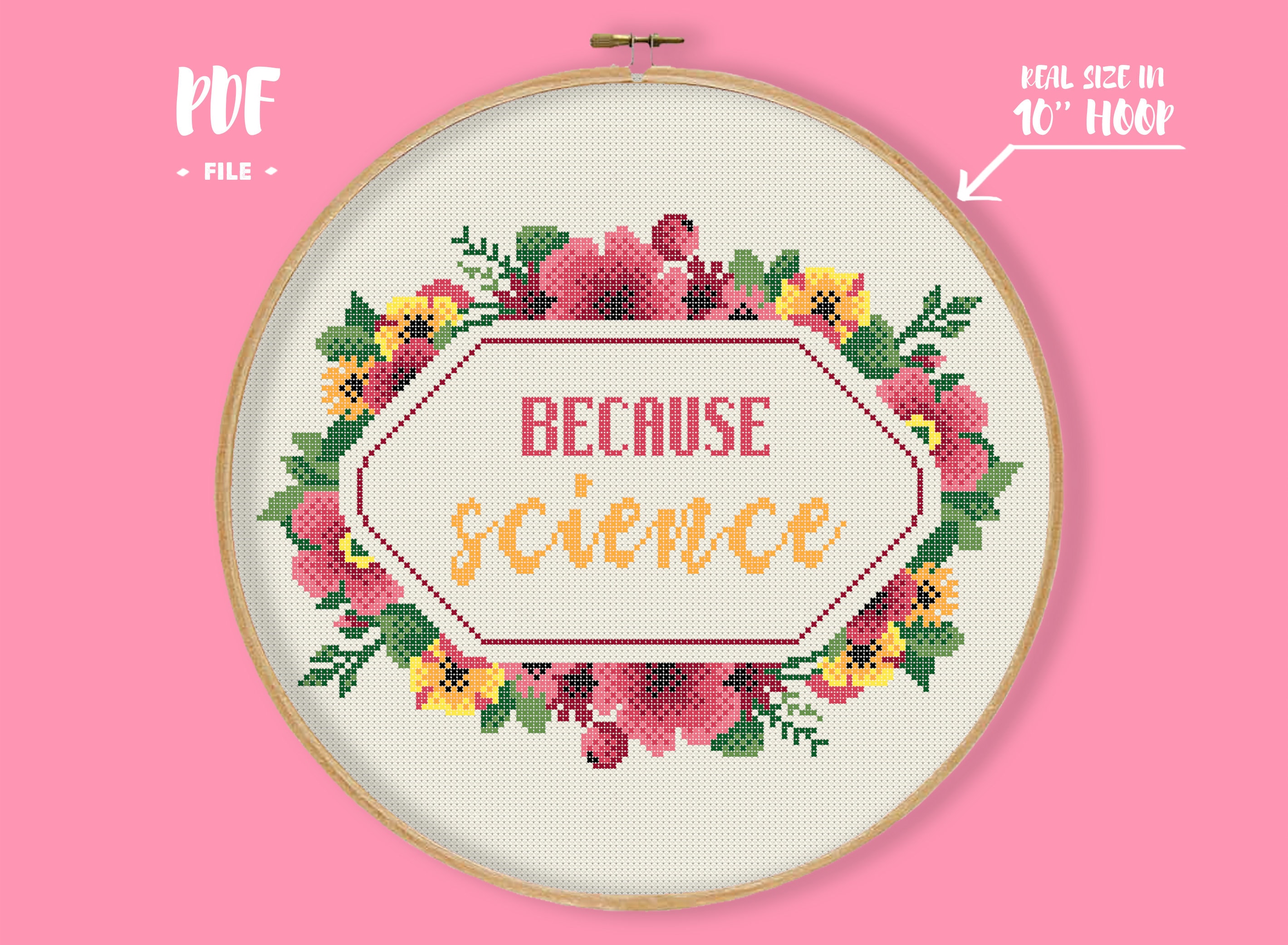 Because Science Cross Stitch Pattern Sarcastic Embroidery - Etsy