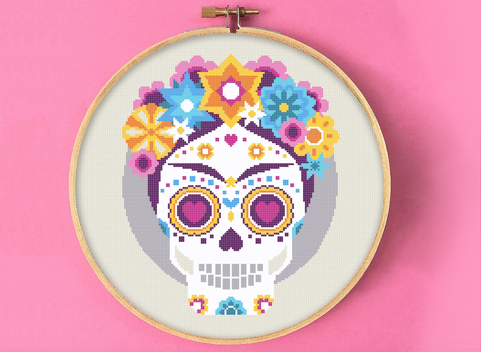 Santa Muerte Cross Stitch Pattern Catherine Skull With - Etsy