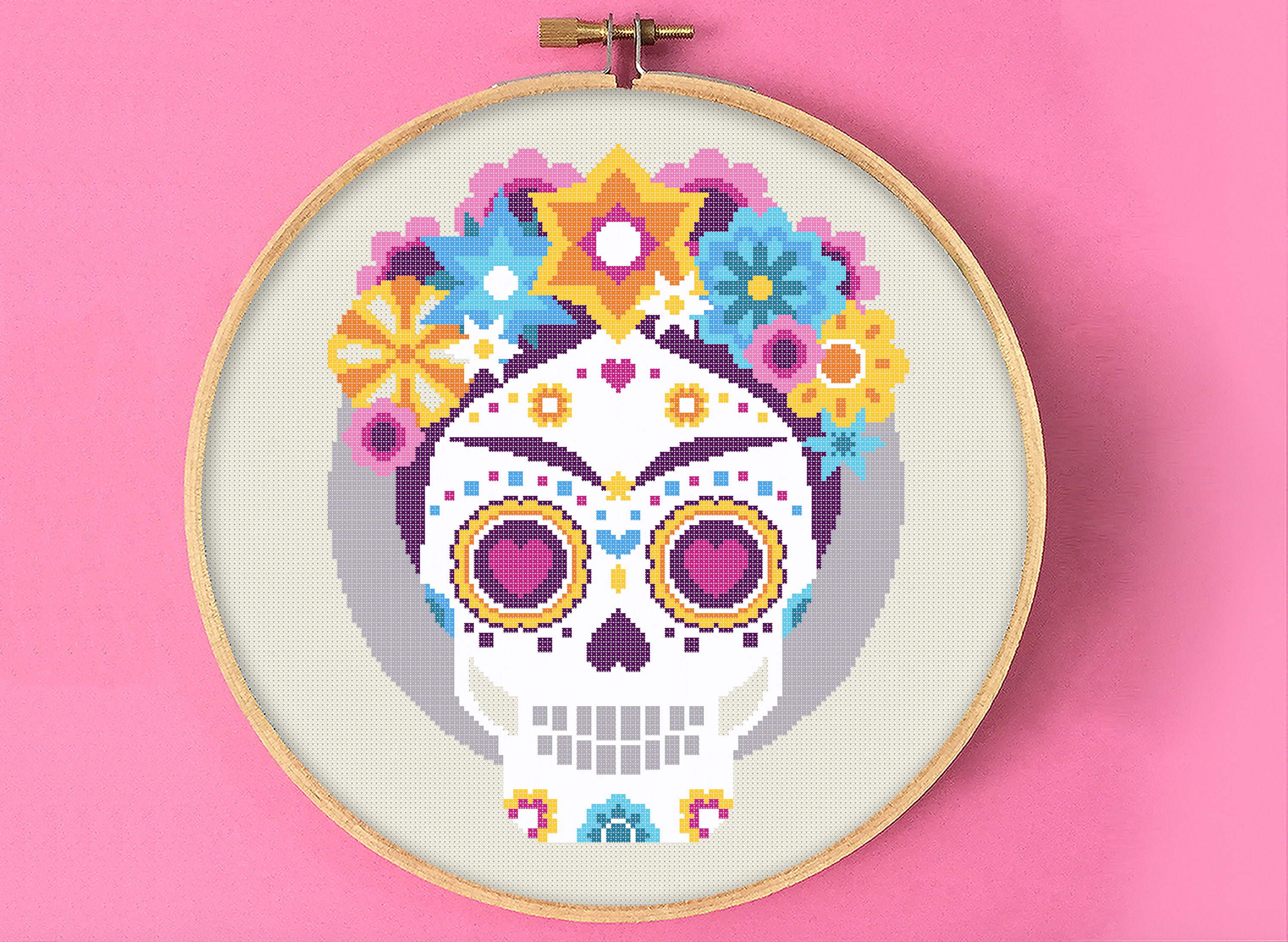Santa Muerte Cross Stitch Pattern Catherine Skull With - Etsy