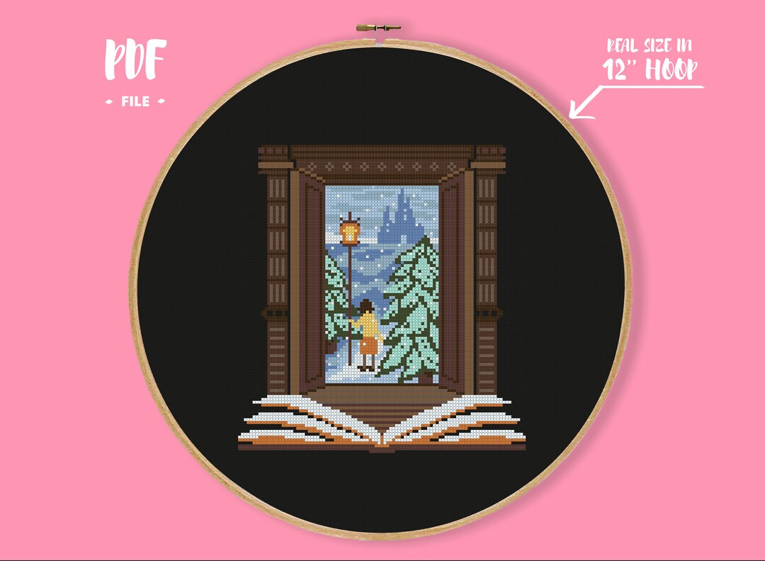 Book Cross Stitch Pattern, Wardrobe Embroidery, Movie Fantasy Book ...