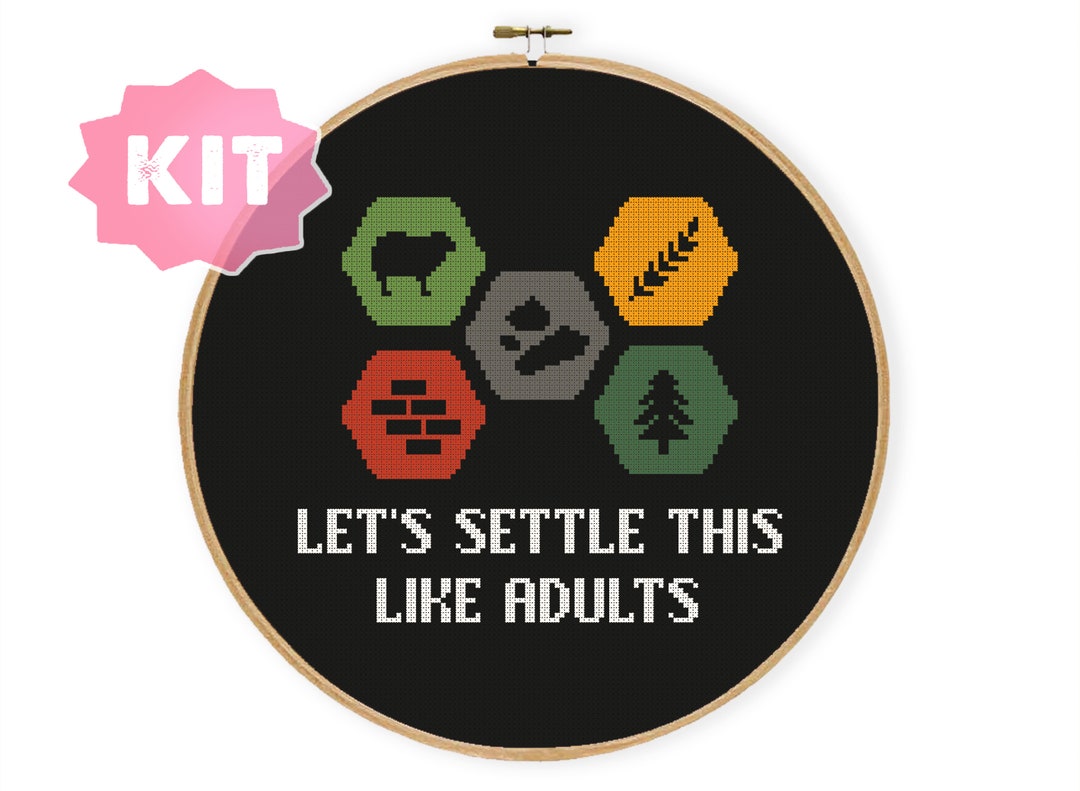 Settle This Cross Stitch Kit, Board Game Embroidery, Geeky Needlepoint ...