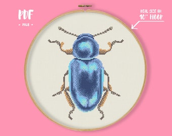 Beetle 3 Cross Stitch Pattern Insect Embroidery Bug - Etsy