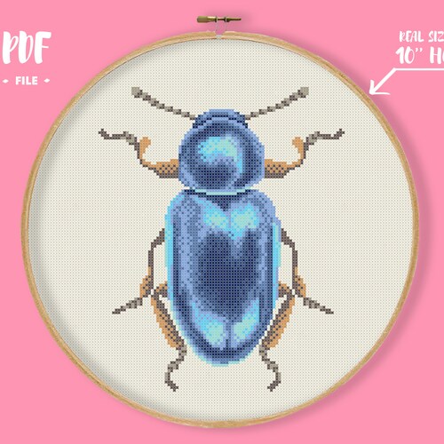 Beetle 3 Cross Stitch Pattern Insect Embroidery Bug - Etsy