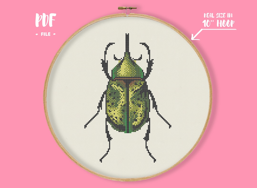 Beetle 3 Cross Stitch Pattern, Insect Embroidery, Bug Needlework ...
