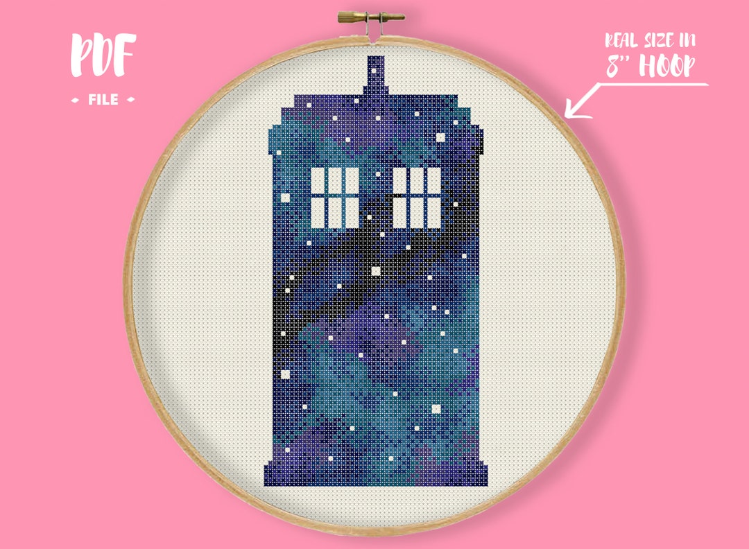 Geek Galaxy Cross Stitch Pattern, Night Sky Embroidery, TV Series Show ...