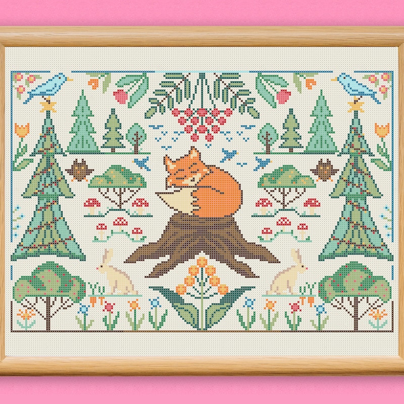 Owl Forest Cross Stitch - Etsy