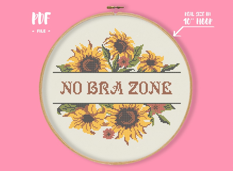 No Bra Zone Cross Stitch Pattern Subversive Embroidery - Etsy
