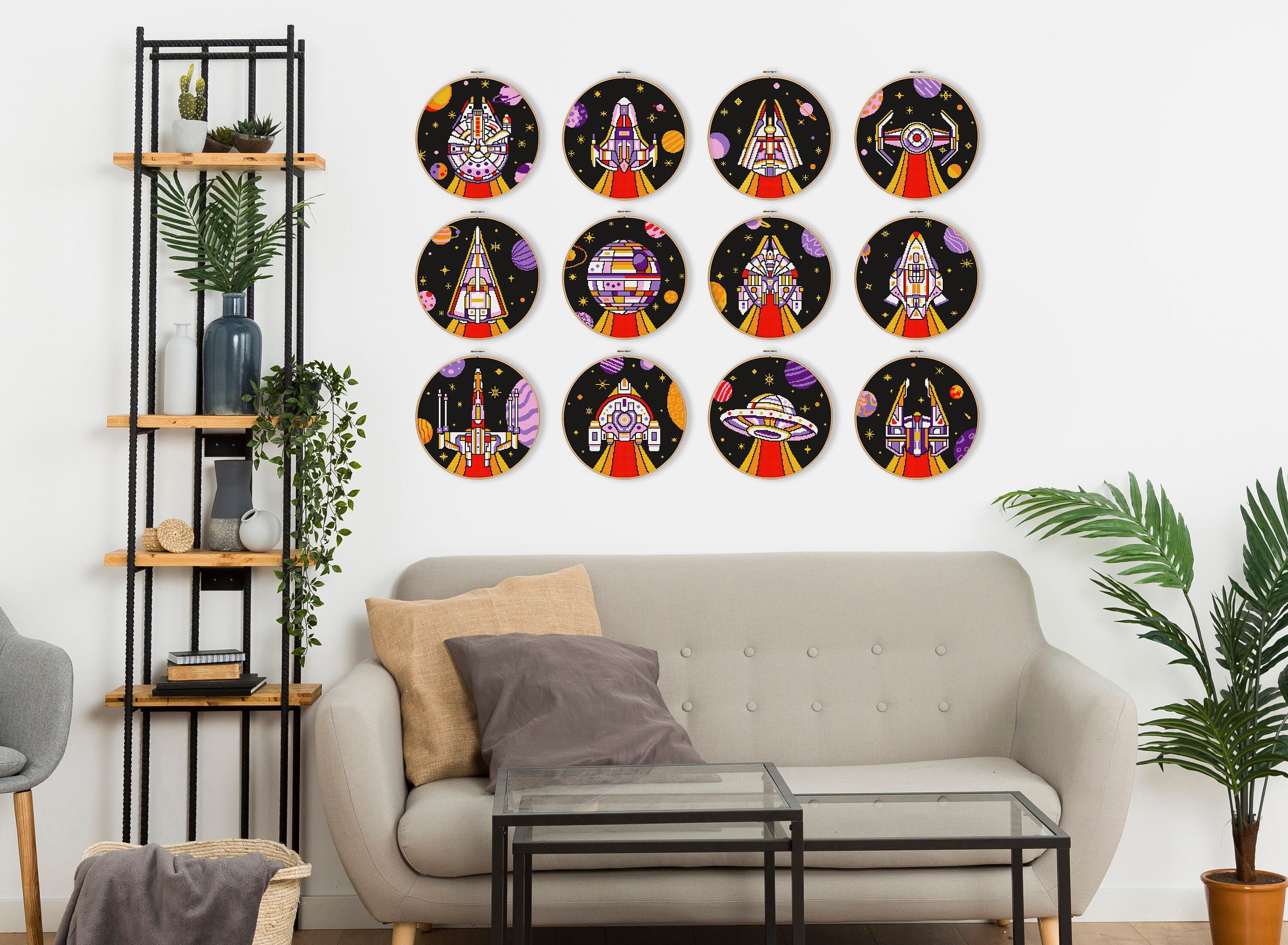 Space Ship 1 Cross Stitch Pattern the Force Embroidery | Etsy