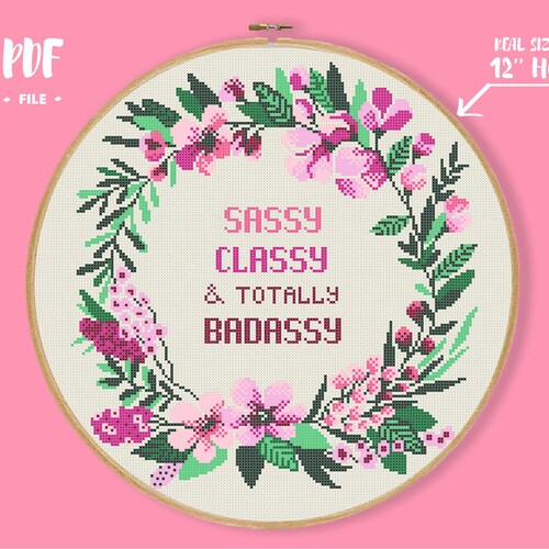 Sassy Classy and Totally Badassy Cross Stitch Pattern Funny - Etsy