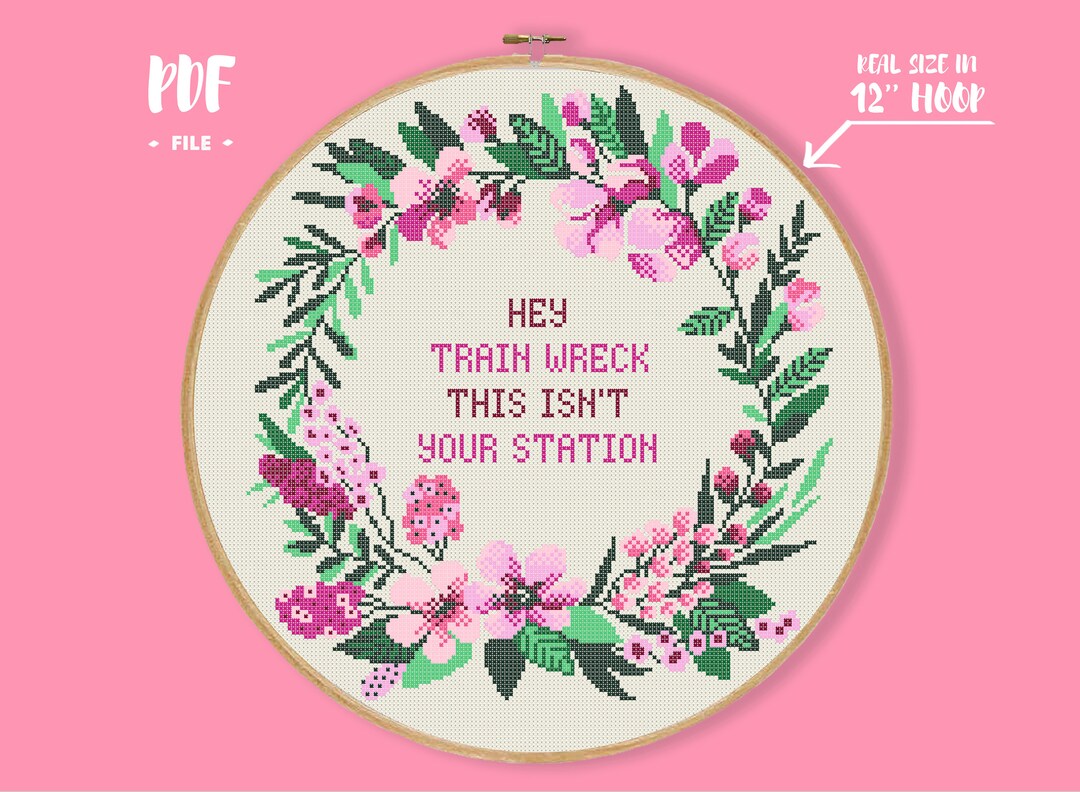 Hey Train Wreck This Isn't Your Station Cross Stitch Pattern ...