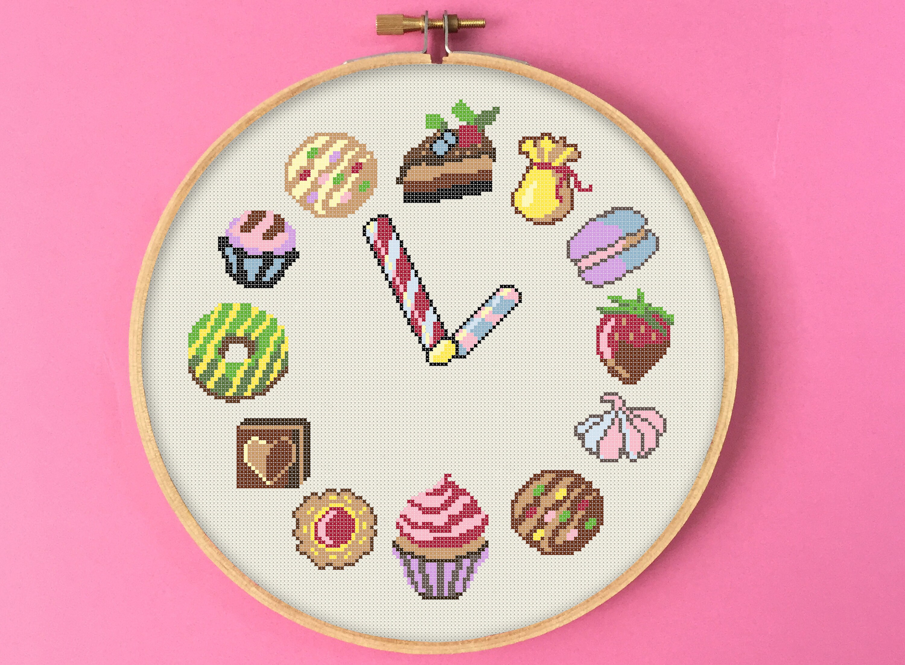Sweet Time Cross Stitch Pattern Clock Embroidery Cookie - Etsy