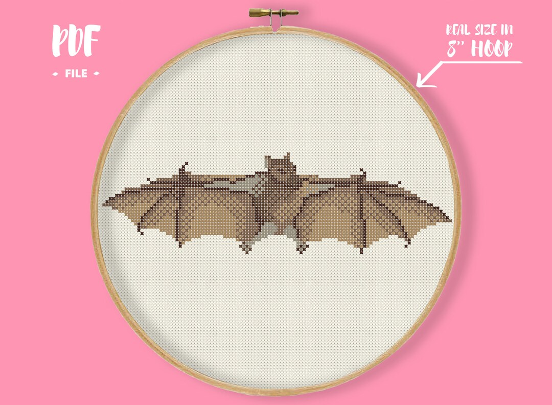 Bat 3 Cross Stitch Pattern Halloween Embroidery Animal - Etsy