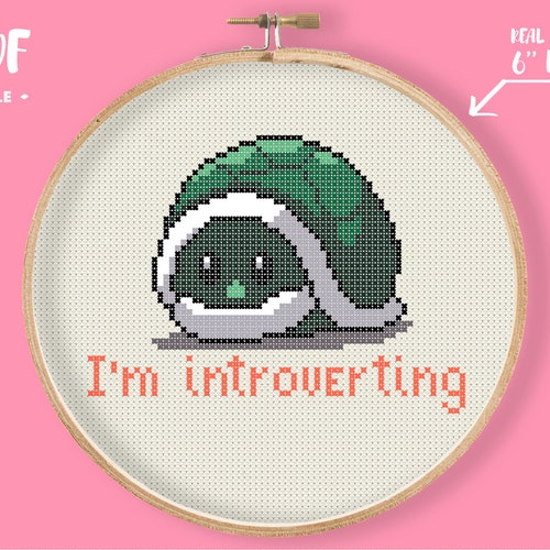 I'm Introverting Turtle Cross Stitch Pattern Animal - Etsy