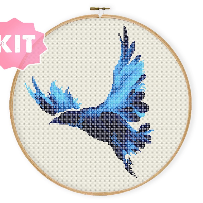 Raven Cross Stitch - Etsy