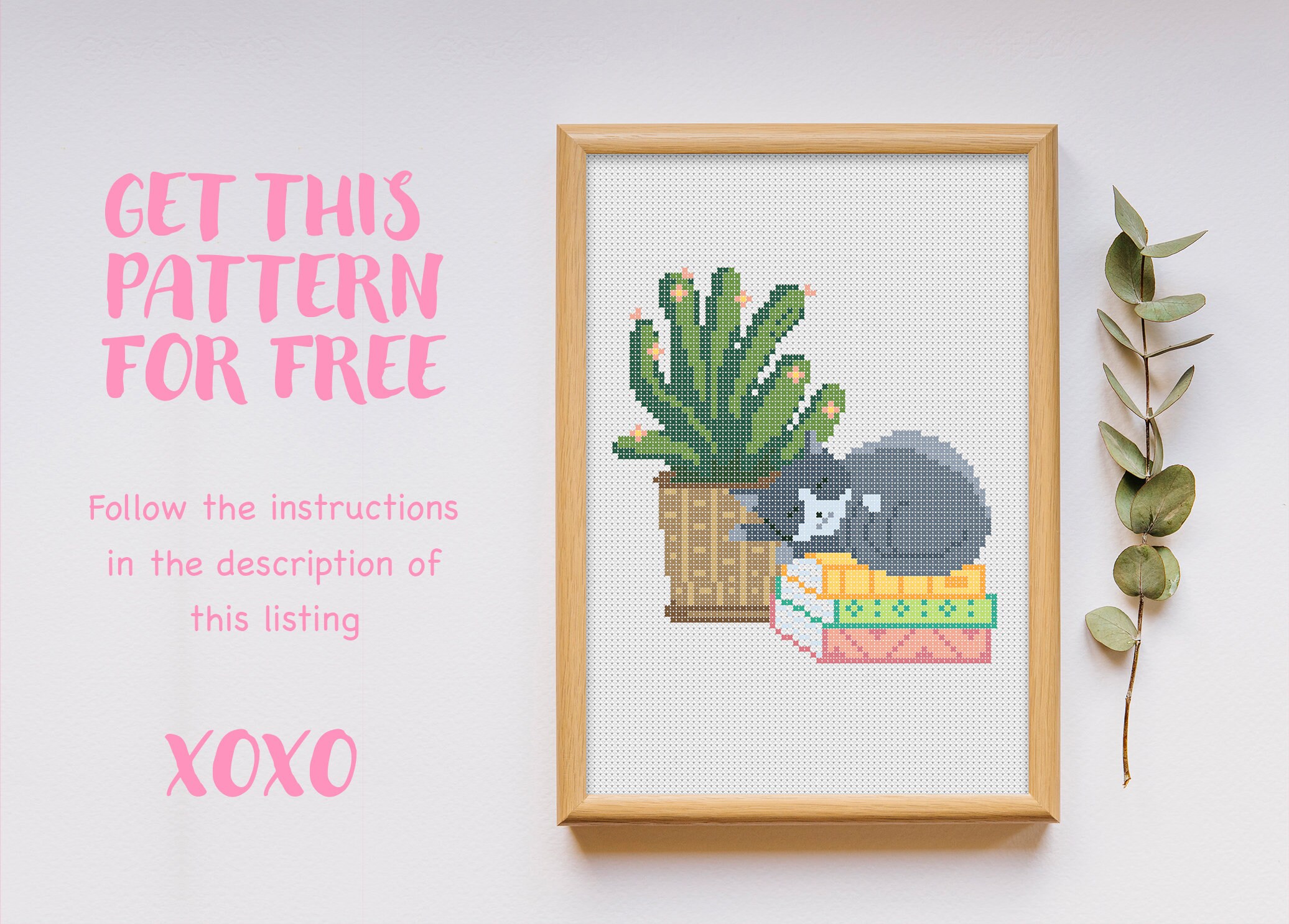 Maple Leaf Cross Stitch Pattern Nature Mountain Moon | Etsy