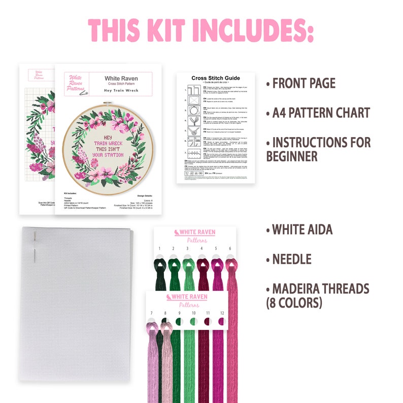 Hey Train Wreck This Isn't Your Station Cross Stitch Kit - Etsy