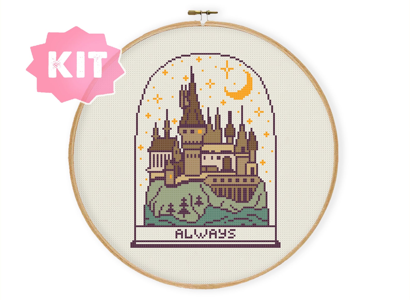 Always Castle Cross Stitch Kit, Night School Embroidery, Magic Sorcerer ...
