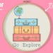Go Explore Suitcase Cross Stitch Pattern Globe Embroidery - Etsy