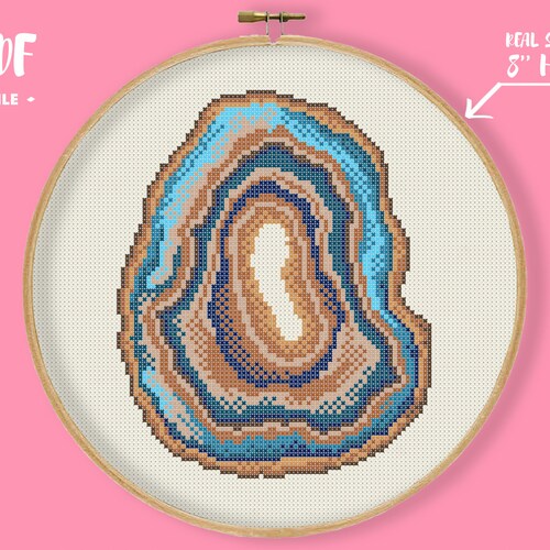 Geode 2 Cross Stitch Pattern Natural Rock Mineral Embroidery - Etsy
