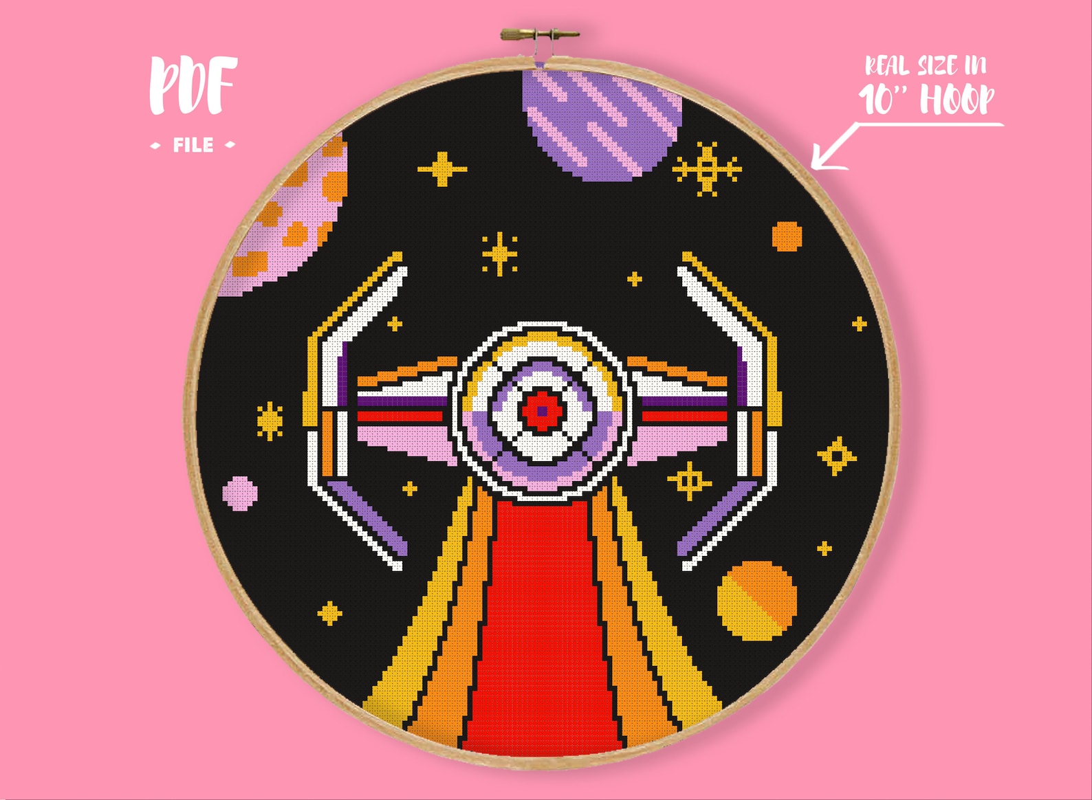 Space Ship 4 Cross Stitch Pattern Space Astronomy | Etsy