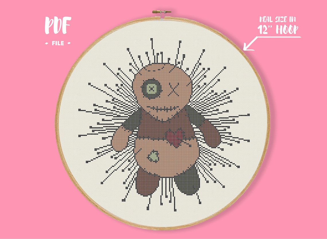 Voodoo Doll Cross Stitch Pattern Black Magic Embroidery - Etsy