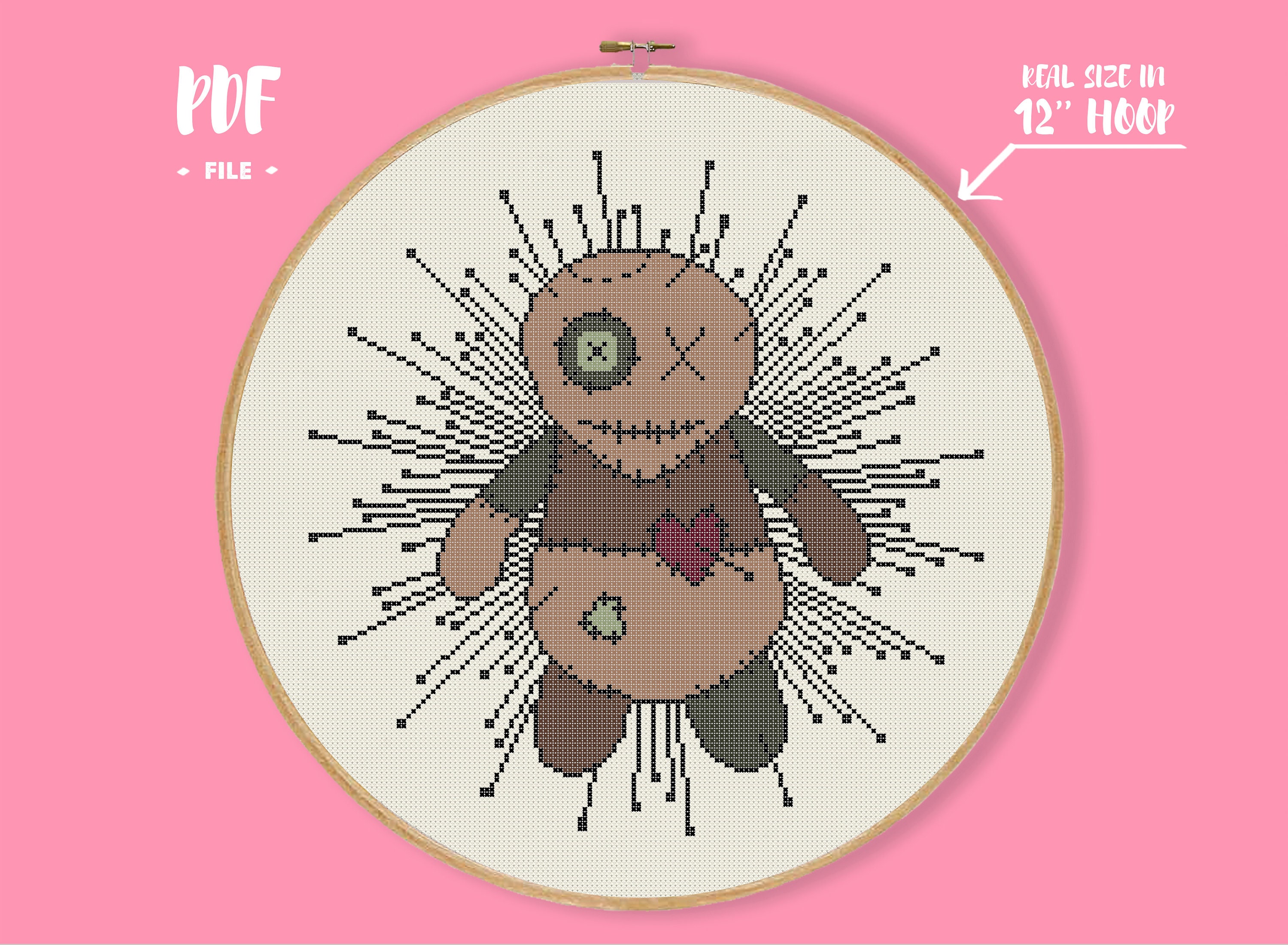 Voodoo Doll Cross Stitch Pattern Black Magic Embroidery | Etsy