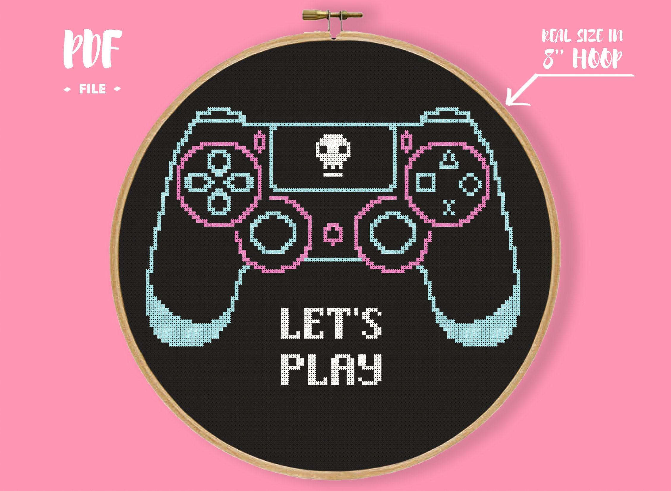 Let's Play Game Controller Cross Stitch Pattern Skeleton - Etsy