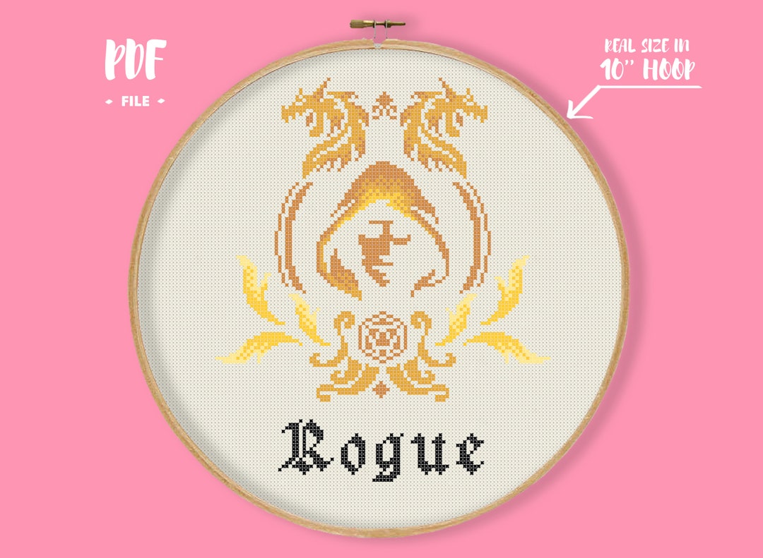 RPG Rogue Cross Stitch Pattern, Role Play Tabletop Embroidery, Dnd ...