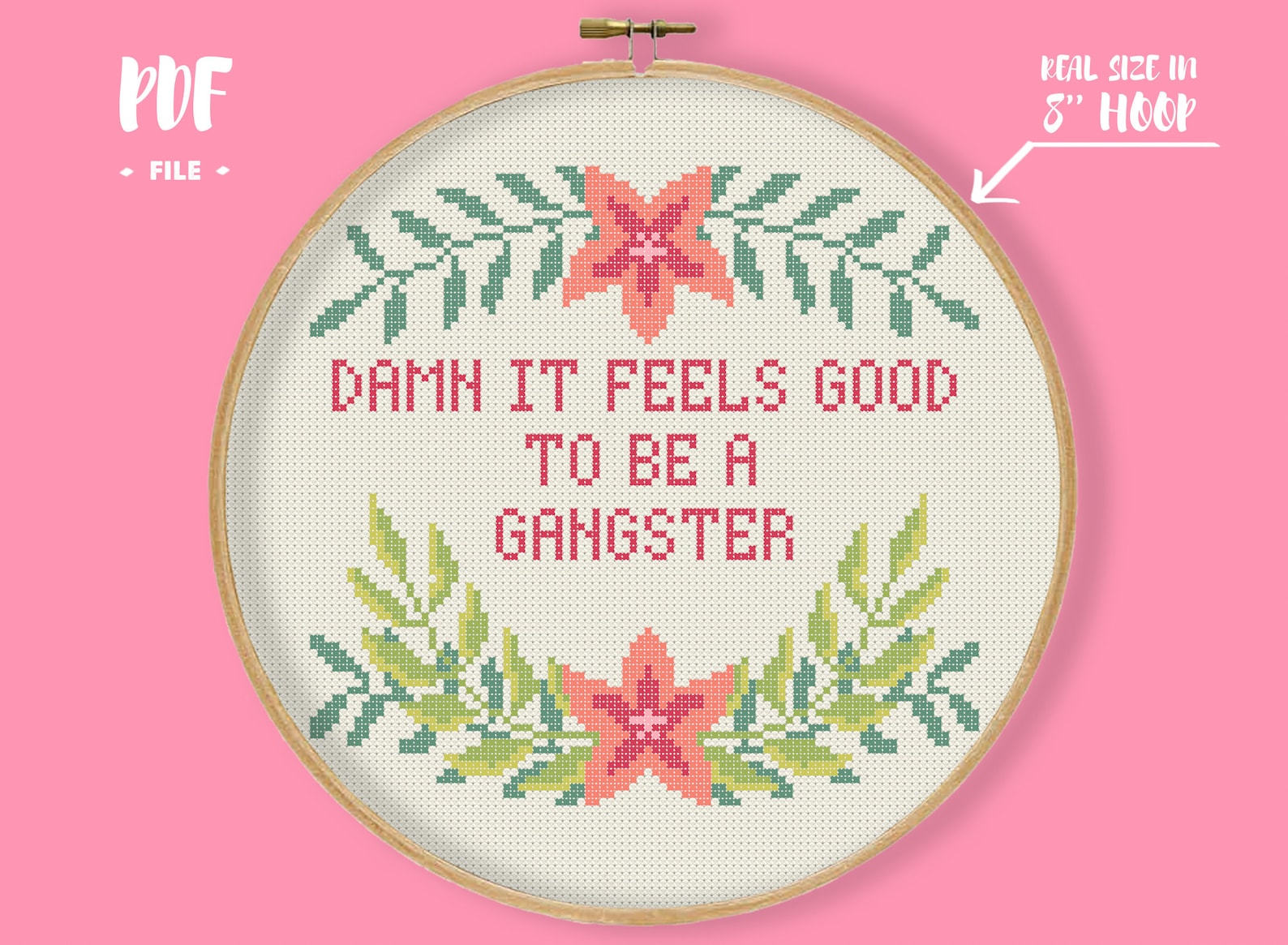 Gangster Cross Stitch Pattern Geto Song Lyrics Embroidery - Etsy