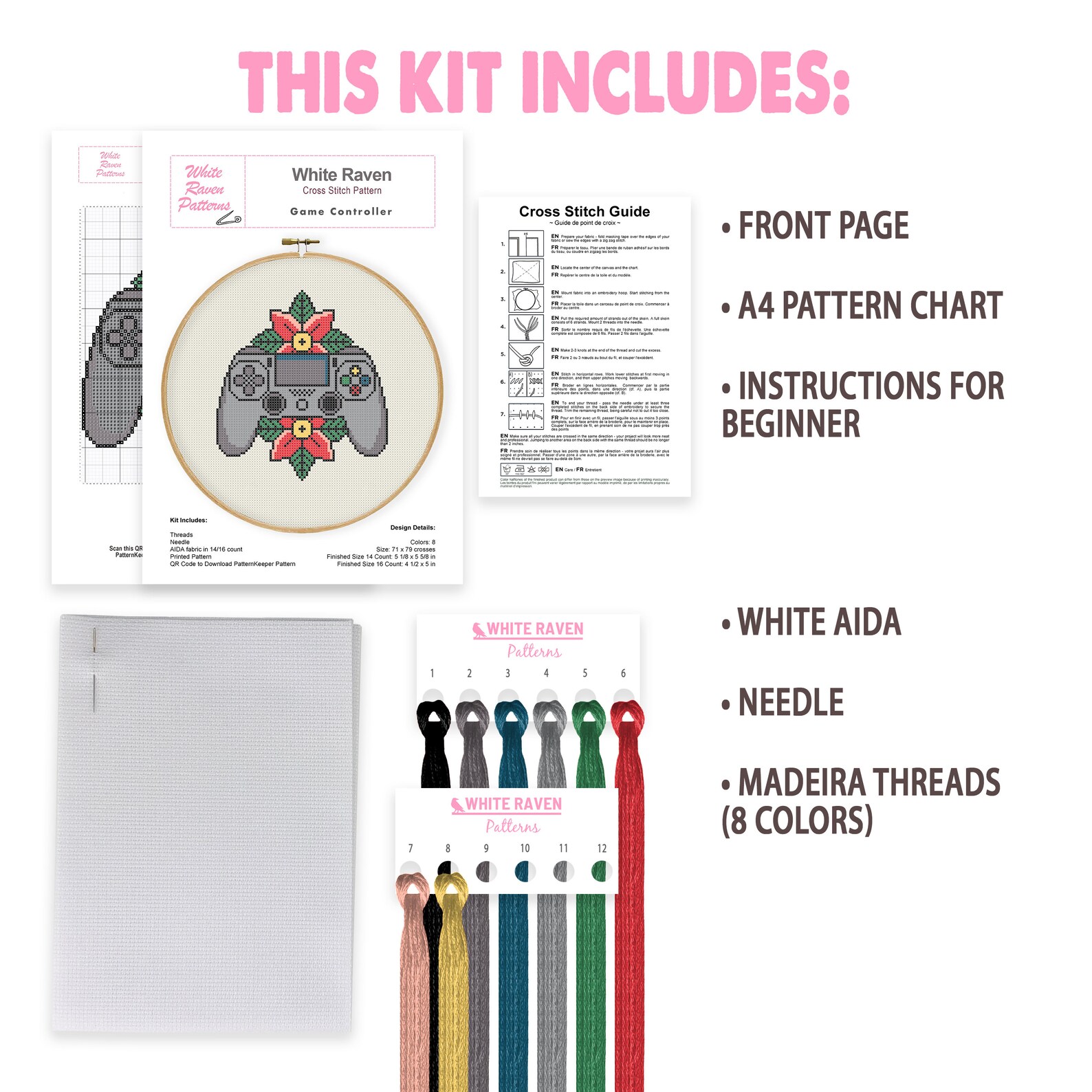 Game Controller Cross Stitch Kit Gamer Console Embroidery | Etsy