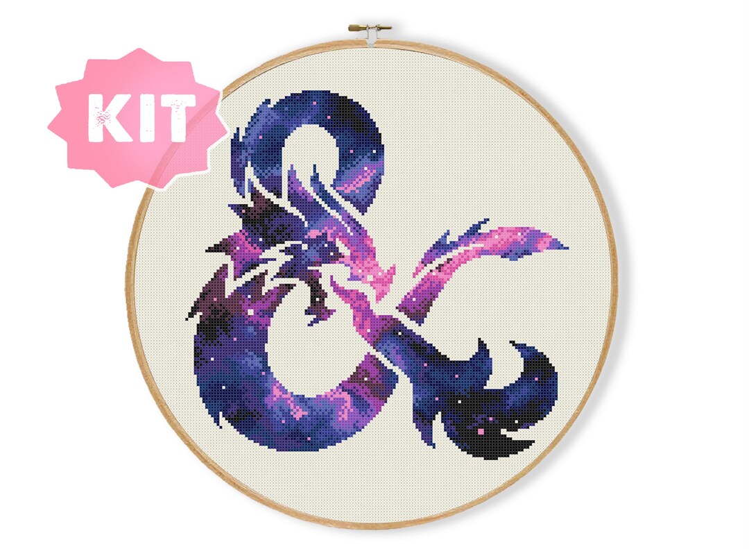 Dnd Silhouette 2 Cross Stitch Kit, Dungeon and Dragons Embroidery, Role ...