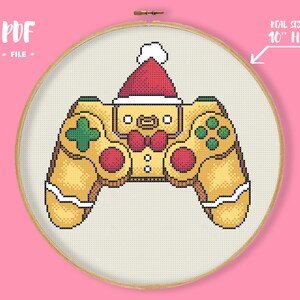 Set 4 Gaming Cross Stitch Pattern, Game Controller Christmas Gift Idea ...