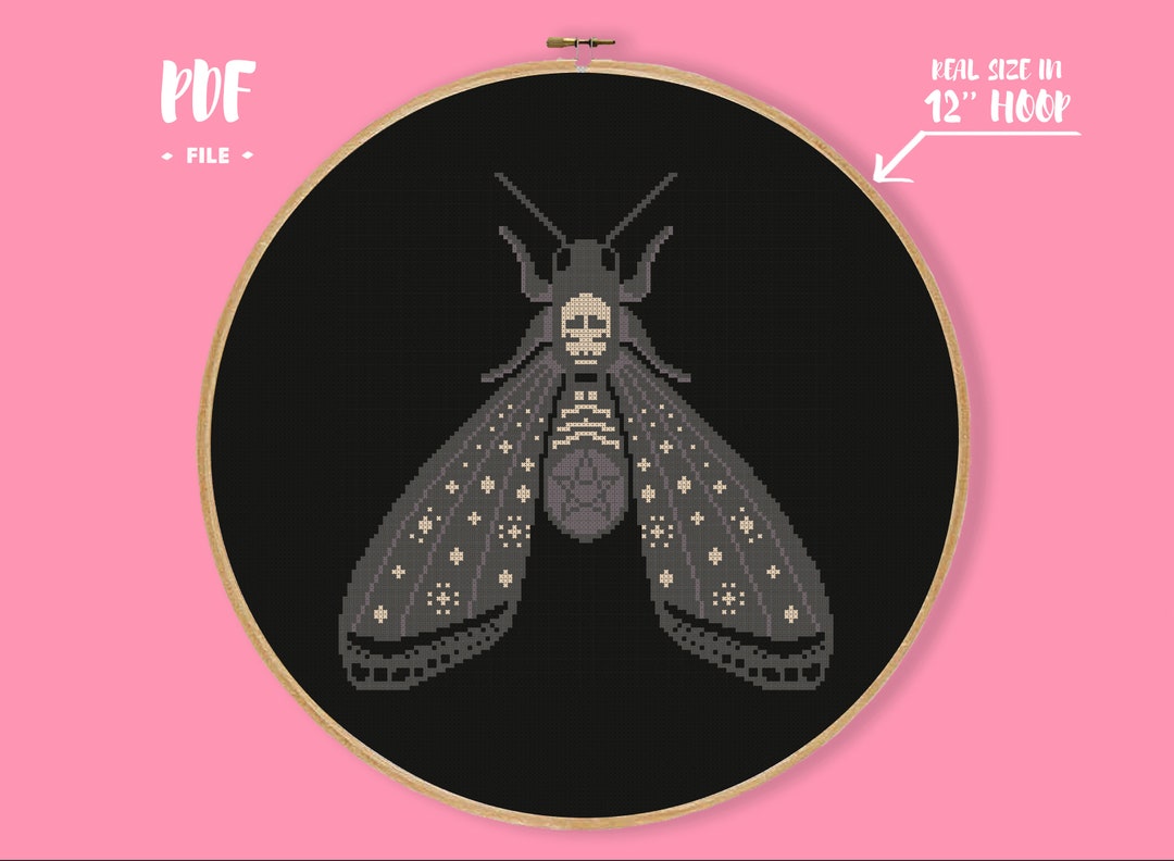 Moth Dark Halloween Cross Stitch Pattern, Witch Tarot Death Gothic ...