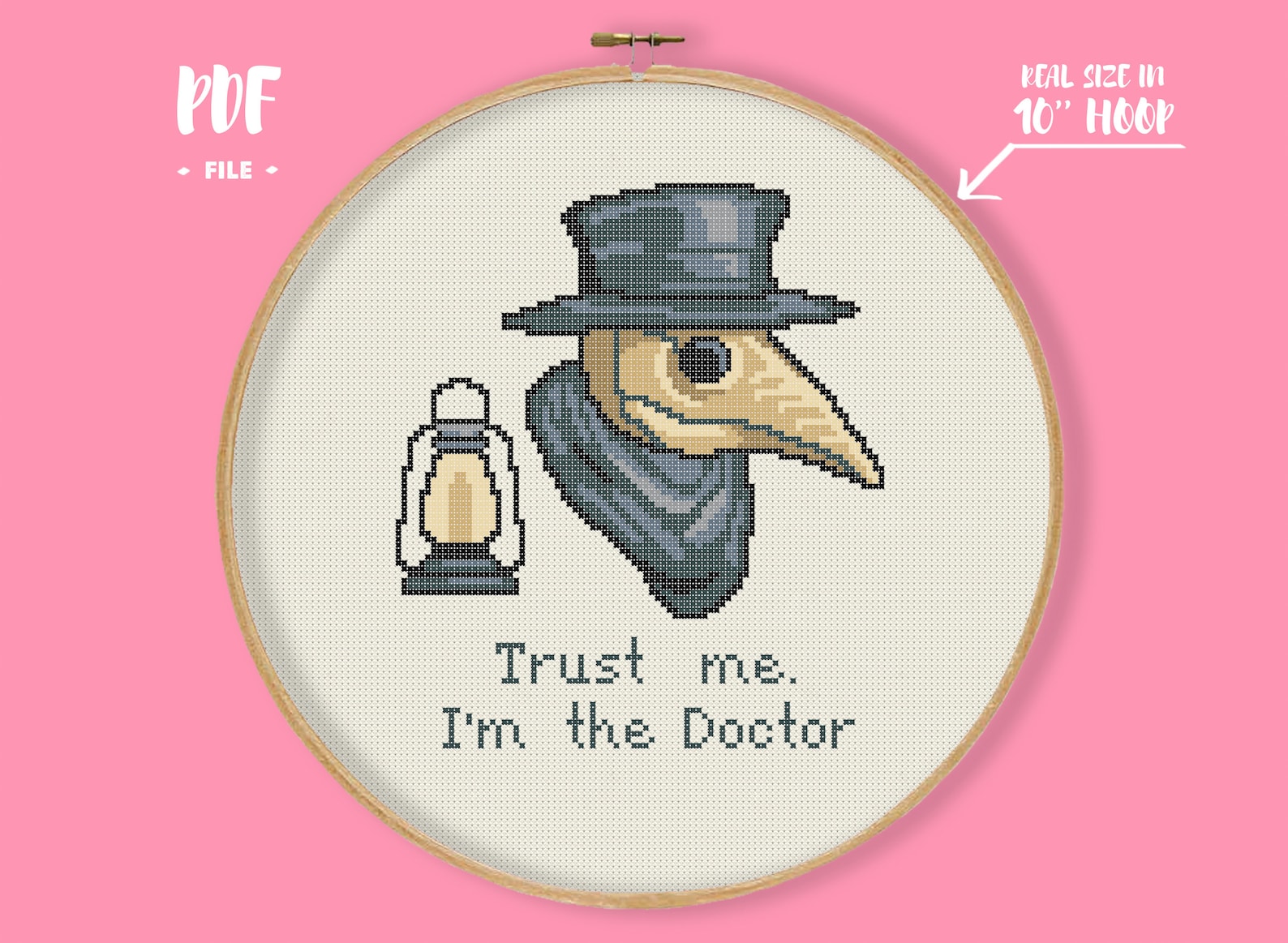 Plague Doctor Cross Stitch Pattern Trust Me I'm Doctor - Etsy