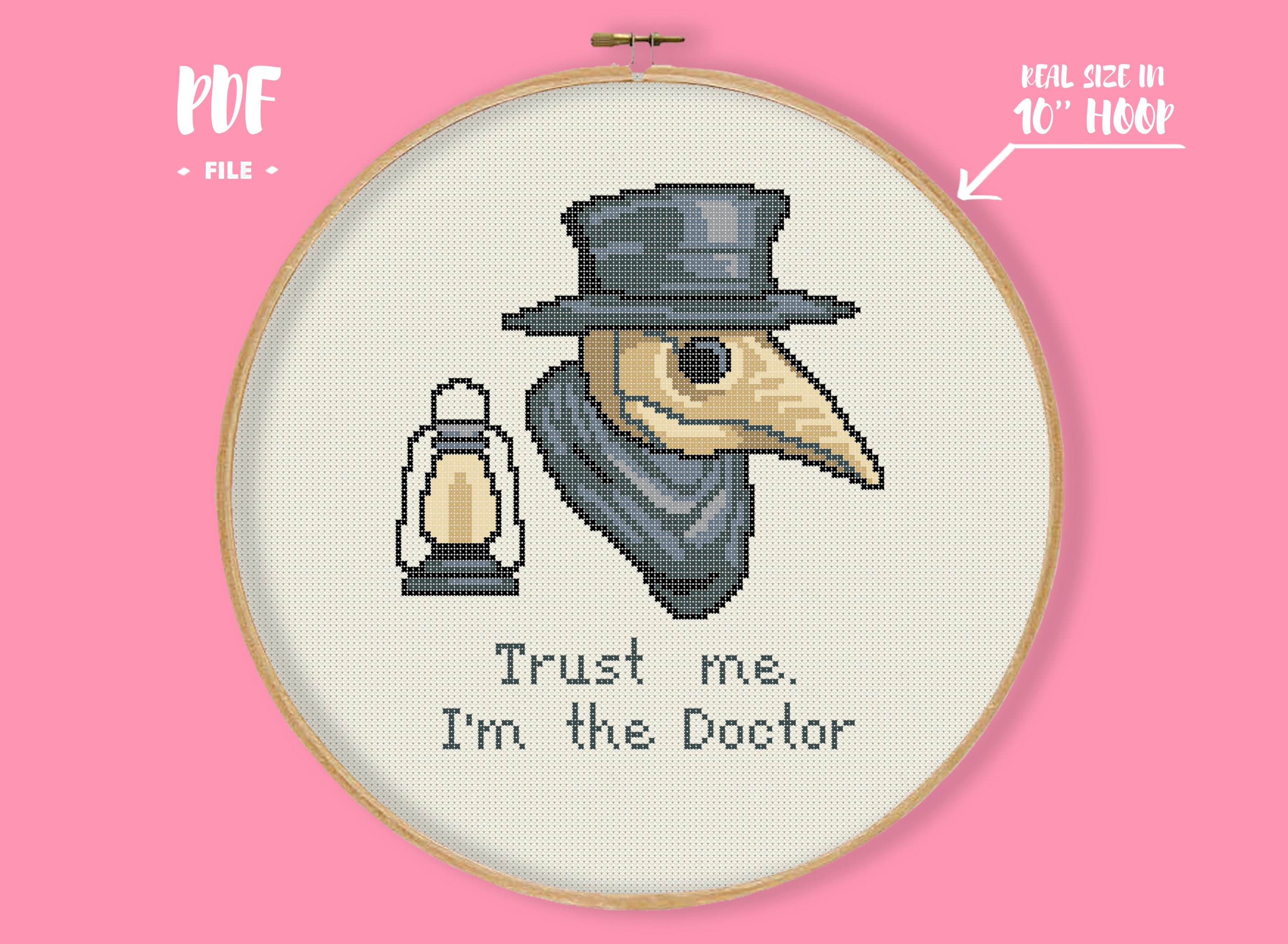 Plague Doctor Cross Stitch Pattern Trust Me I'm Doctor - Etsy
