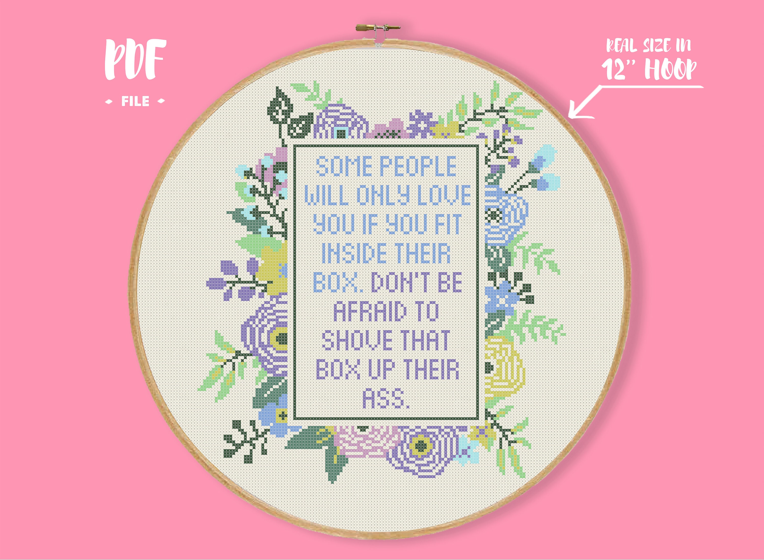 Fit Inside the Box Cross Stitch Pattern Box up Their Ass - Etsy