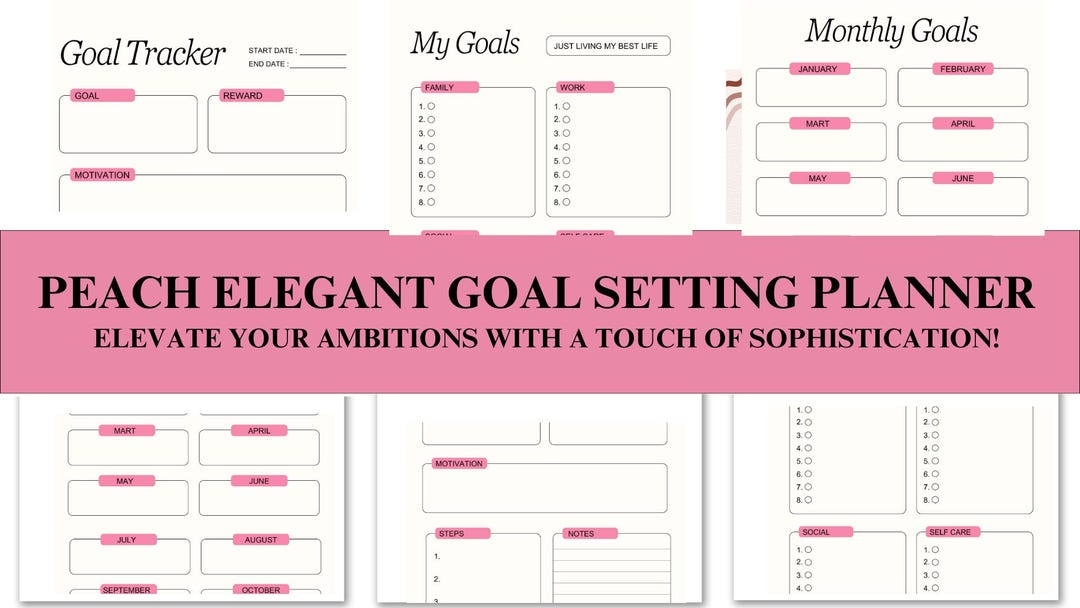Peach Elegant Goal Setting Planner - Etsy