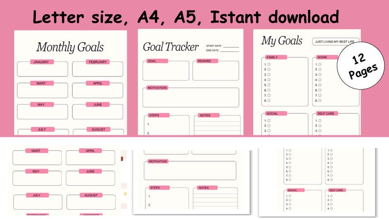 Peach Elegant Goal Setting Planner - Etsy