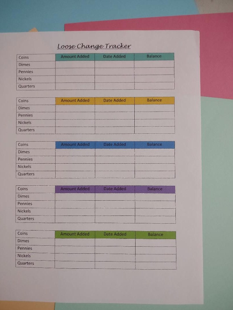 Loose Change Tracker SVG File - Etsy UK