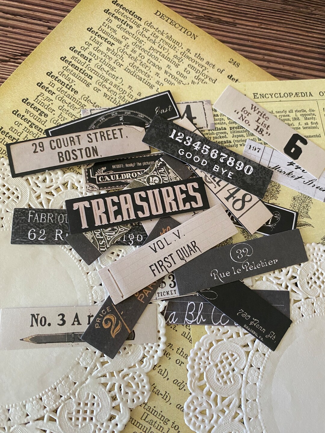 20pcs Vintage Words Sticker Ephemera Stickers Scrap Paper Sticker ...
