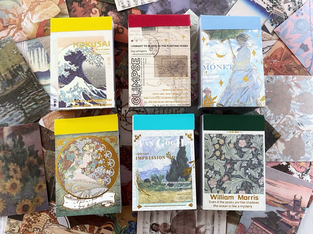 Vintage Mini Book Stickers: Art Ephemera, Scrapbook, Journal (50 Sheets ...