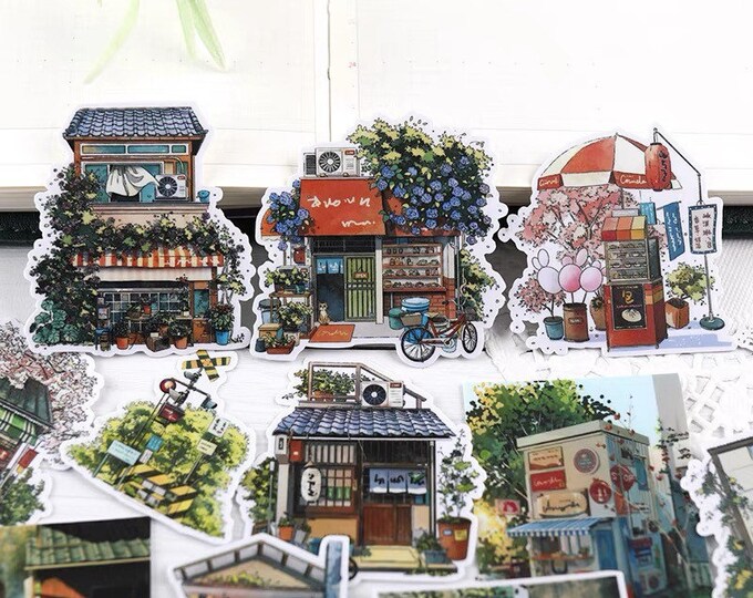 18pcs Japanese Style House Sticker,die Cut Sticker,decorative Sticker ...