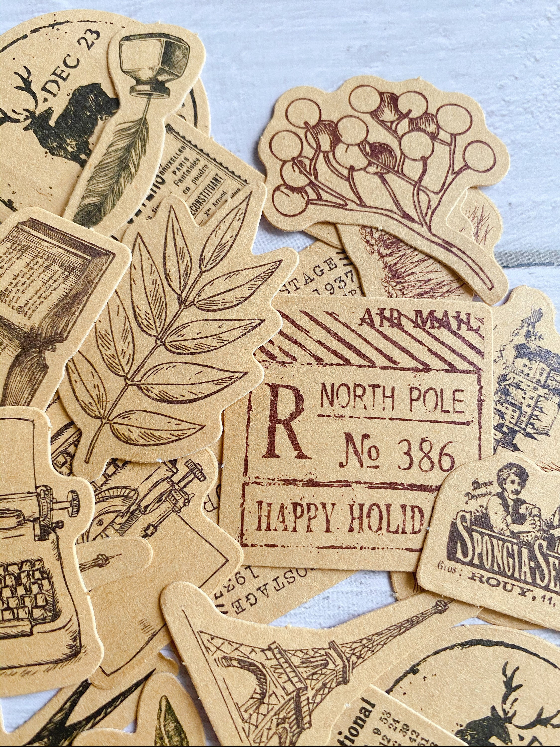 23pcs Vintage Sticker Pack,ephemera Stickers,craft Supplies, Planner ...
