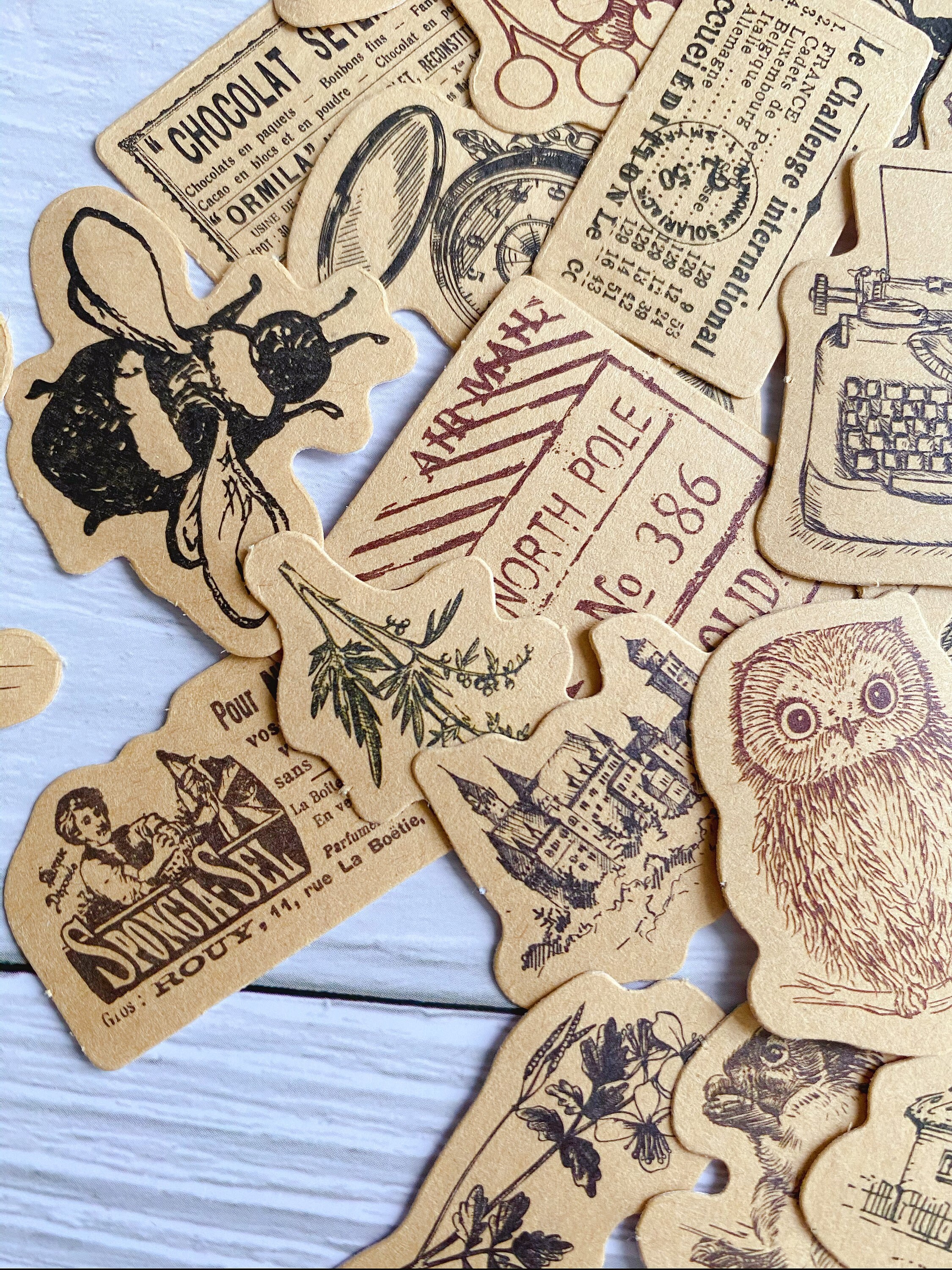 23pcs Vintage Sticker Pack,ephemera Stickers,craft Supplies, Planner ...