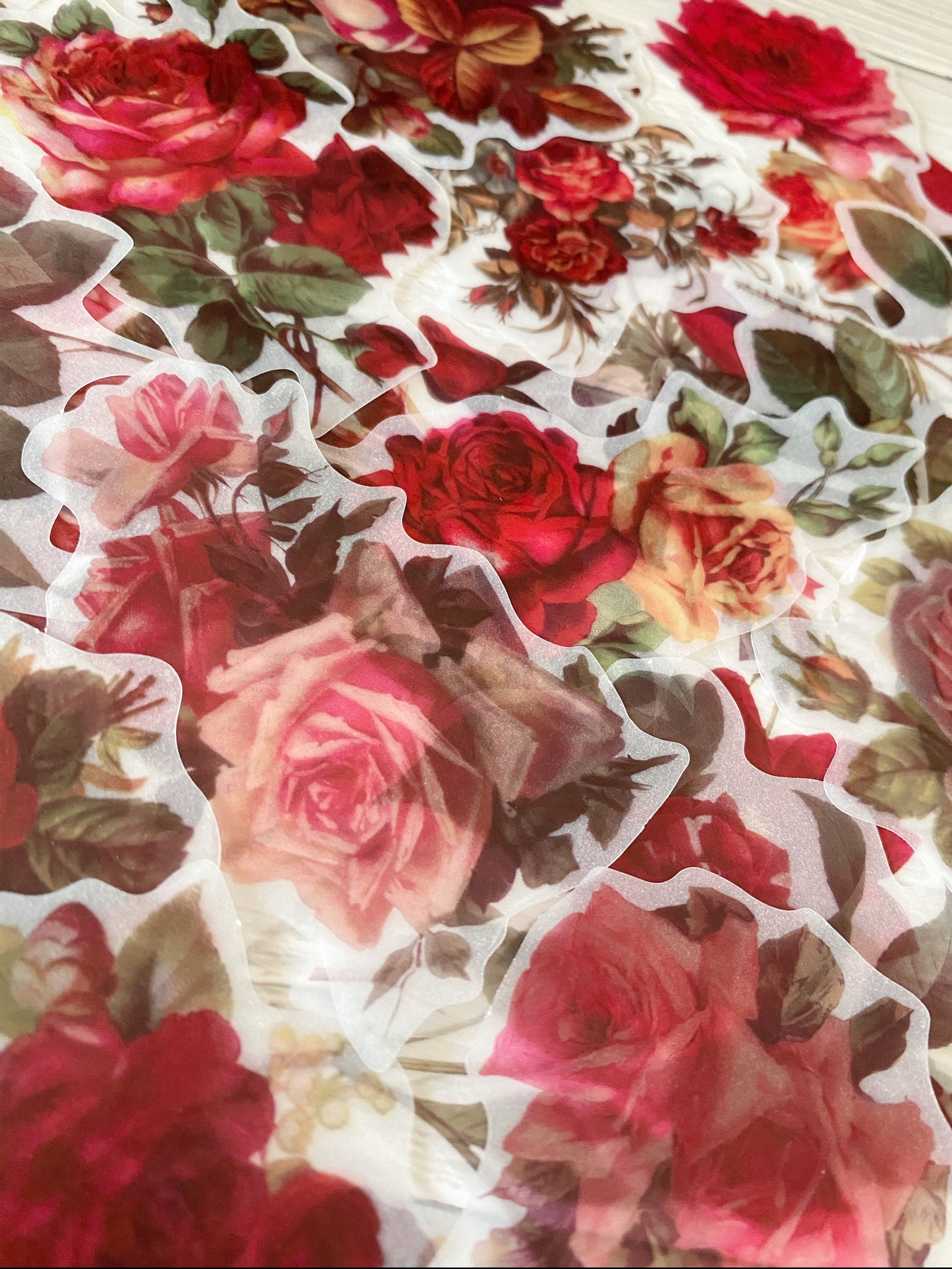 55Pcs Vintage Rose StickerLarge Size Floral Sticker Pack | Etsy