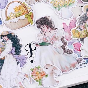 15pcs Sweet Girl Sticker,sunshine Girl Stickers Pack,die-cut Sticker ...